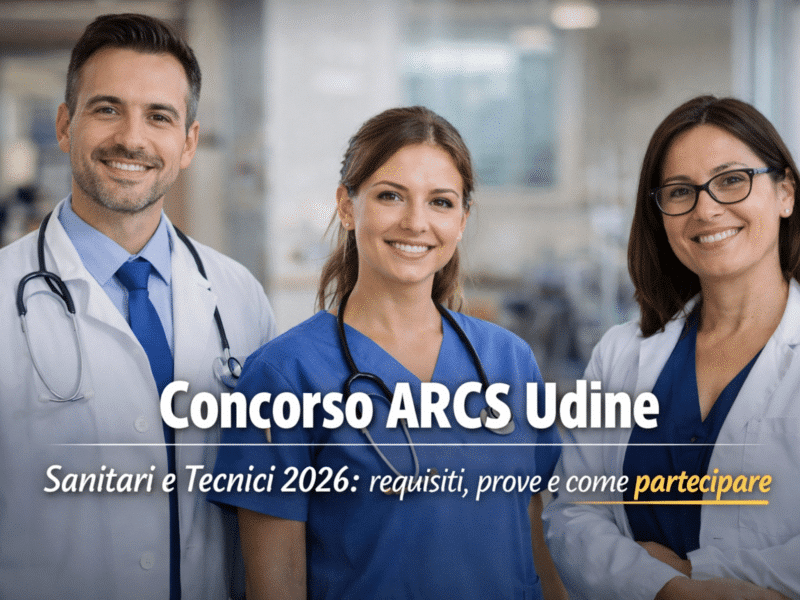 Concorso ARCS Udine Sanitari e Tecnici 2026: 33 posti