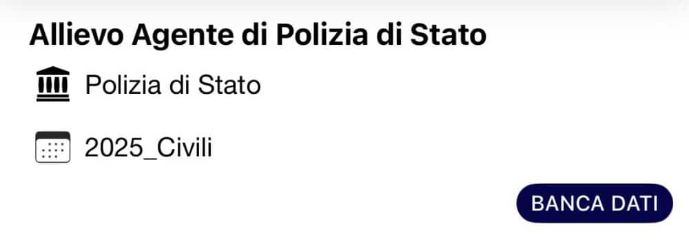 Quiz Concorso Allievi Agenti Polizia Stato - Banche dati ufficiali